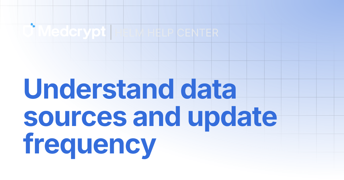 Understand data sources and update frequency | Helm Docs